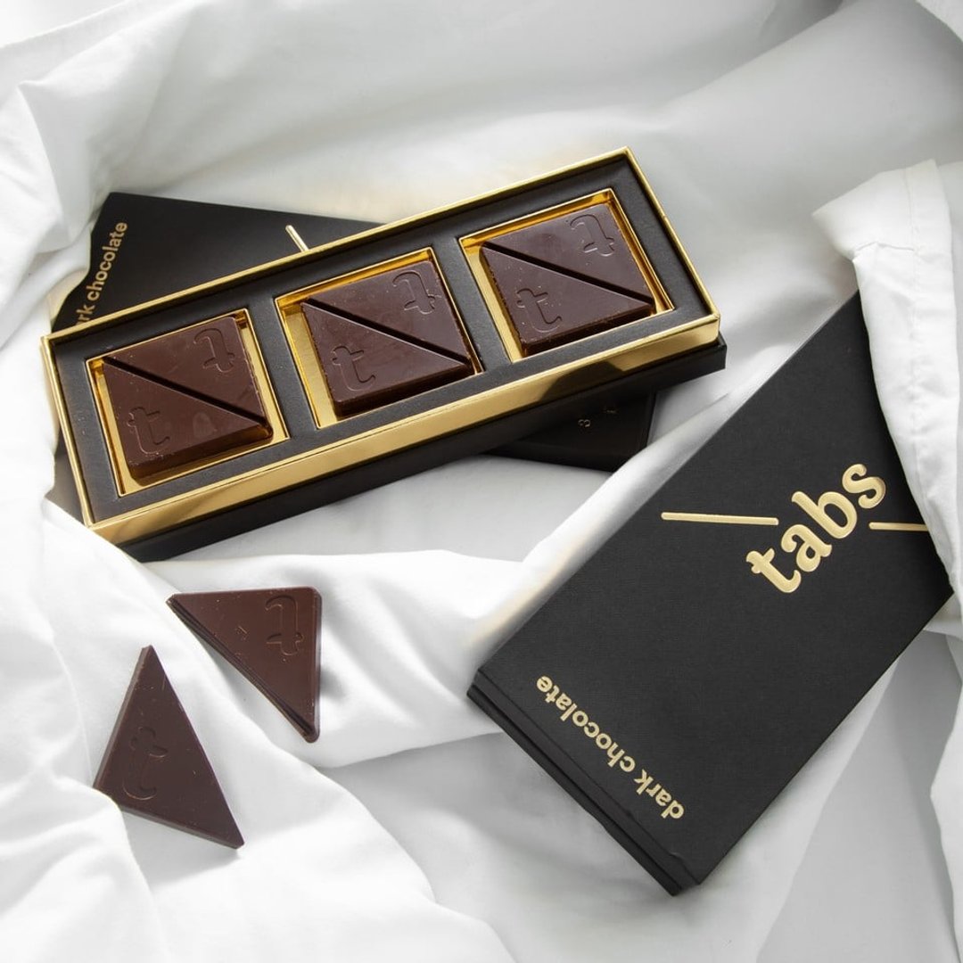 dark chocolate tabs
